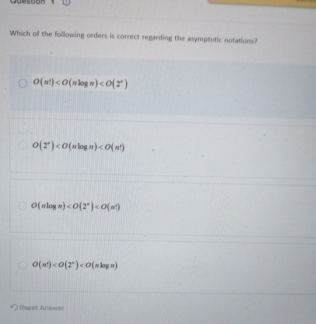 Solved Which of the following orders is correct regarding | Chegg.com