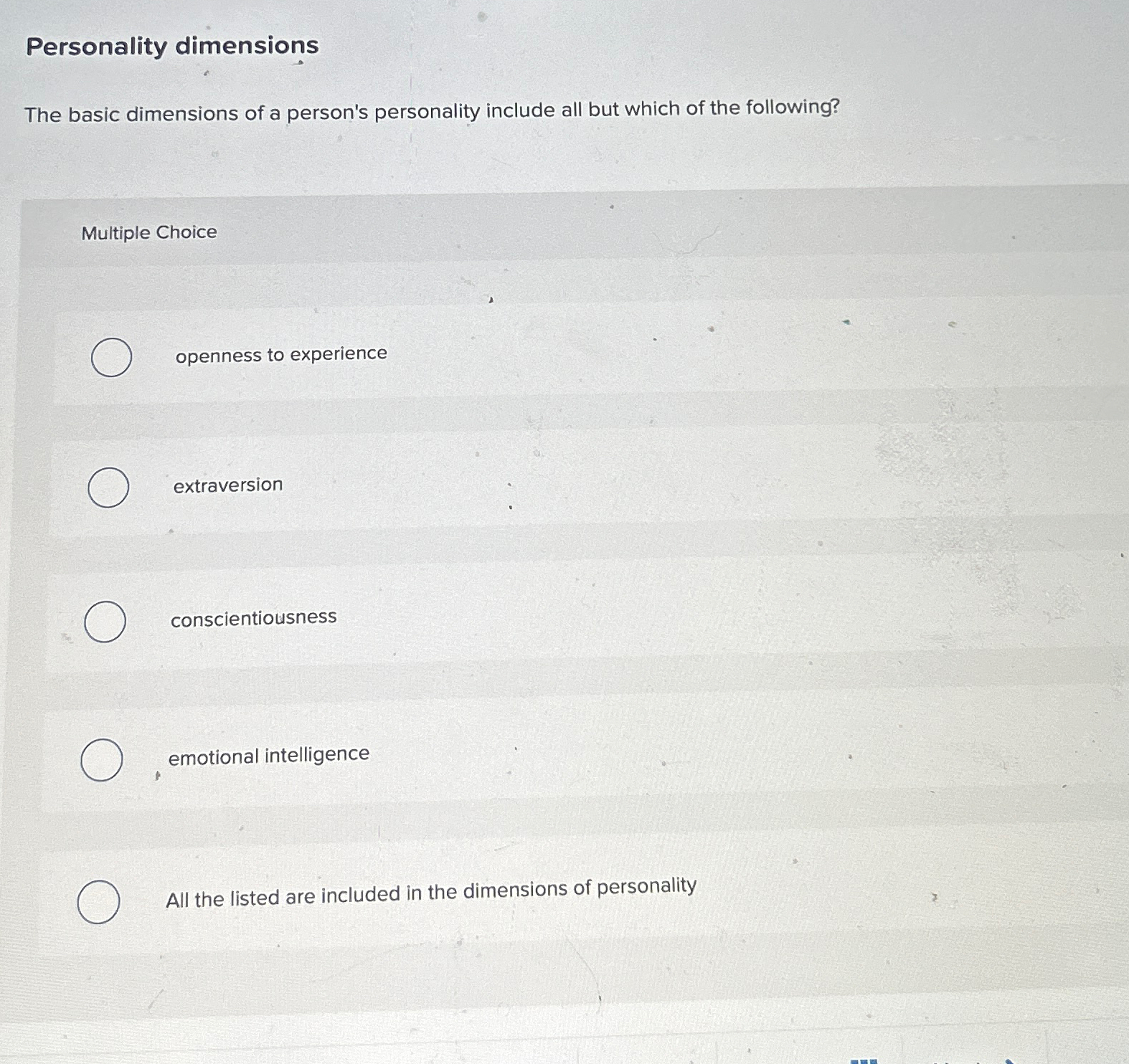Solved Personality dimensionsThe basic dimensions of a | Chegg.com