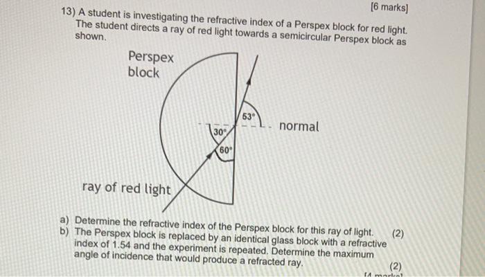 Solved [6 marks] 13) A student is investigating the | Chegg.com