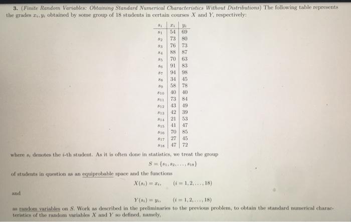 Solved 8. 3. Finite Random Variables: Obtaining Standard | Chegg.com