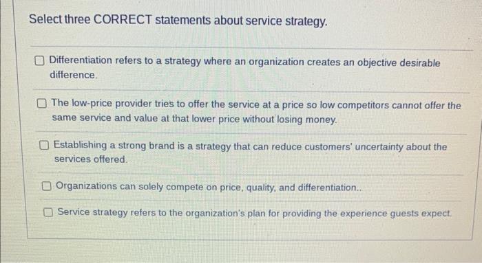 Solved Select three CORRECT statements about service | Chegg.com