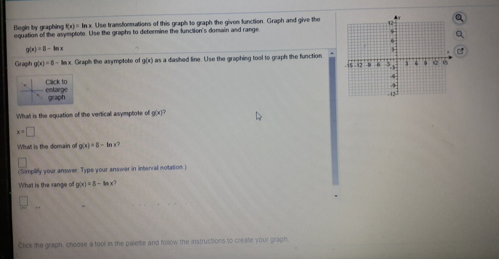 Solved A Begin by graphing f(x)= Inx. Use transformations of | Chegg.com