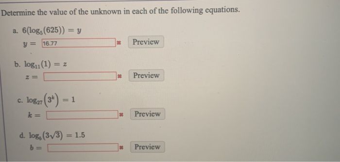 Solved Determine the value of the unknown in each of the | Chegg.com