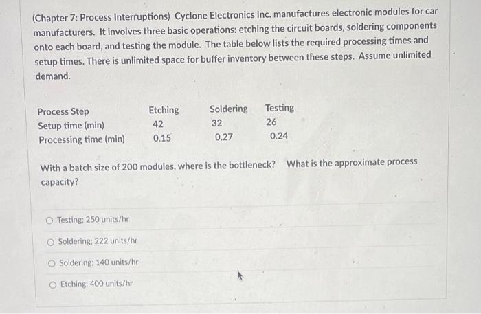 Solved (Chapter 7: Process Interruptions) Cyclone | Chegg.com