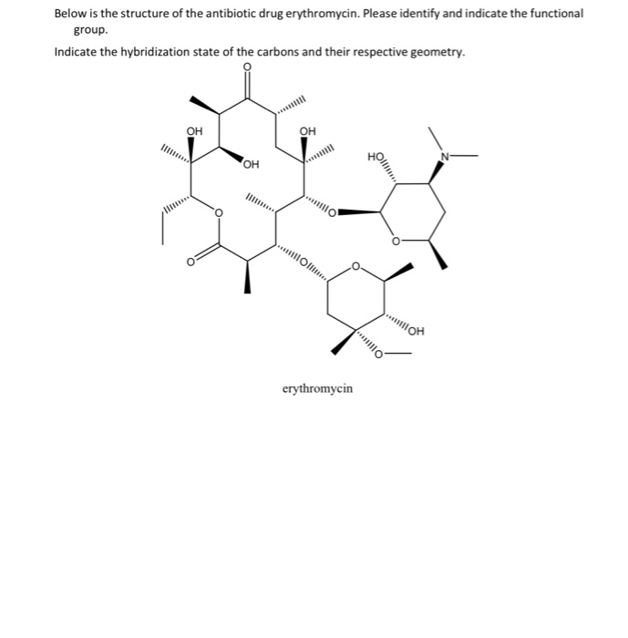 Solved Below is the structure of the antibiotic drug | Chegg.com