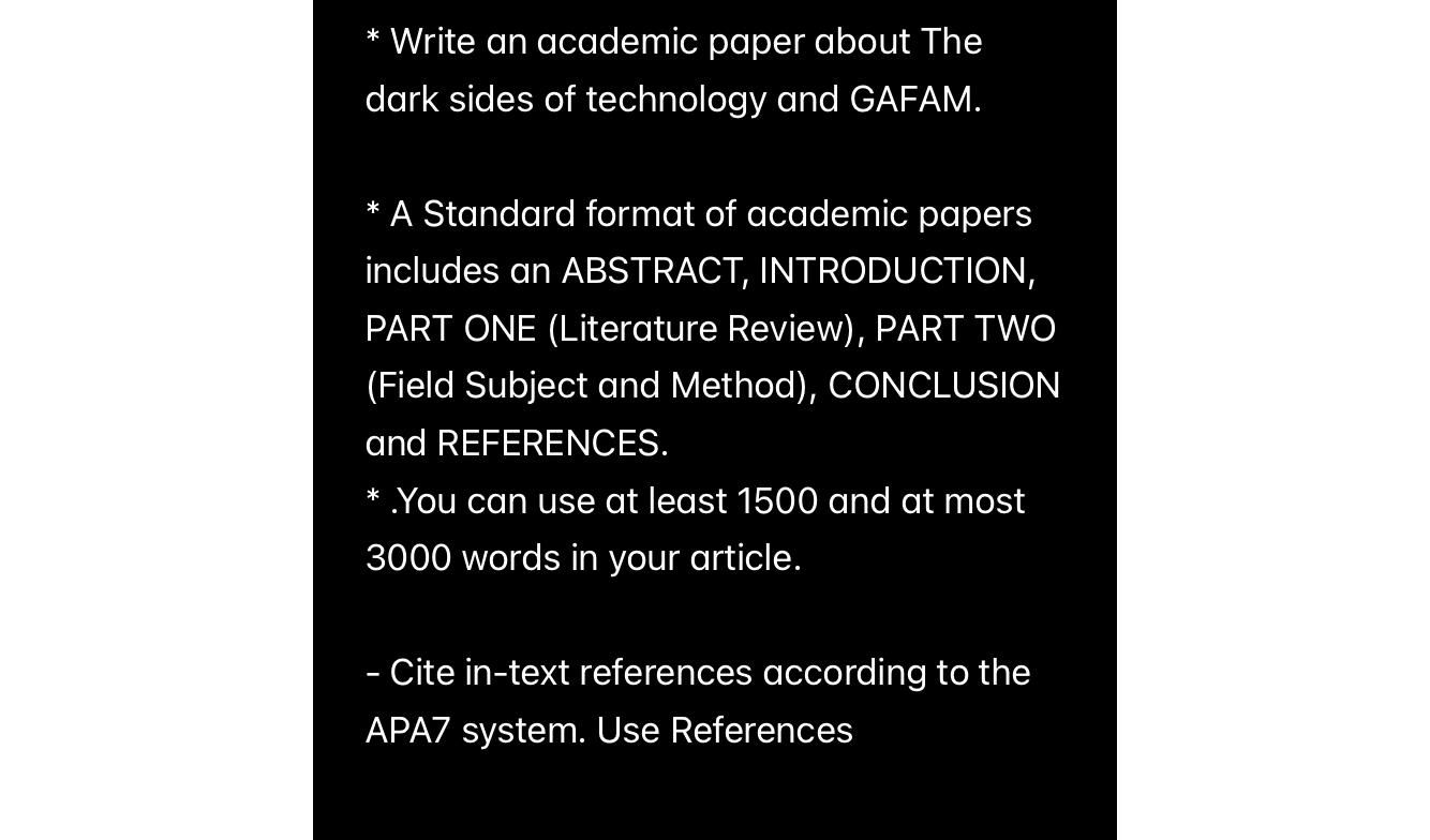 Solved Write an academic paper about The dark sides of | Chegg.com