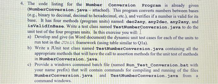 4. The code listing for the Number Conversion Program | Chegg.com