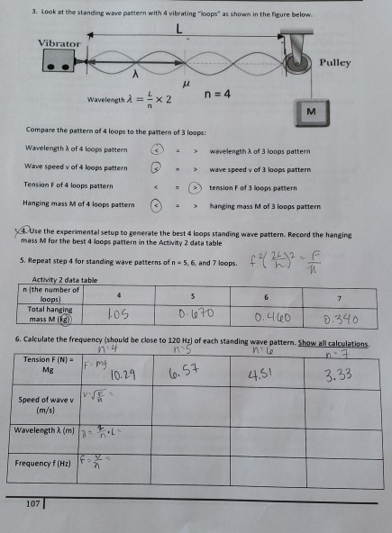 Solved 3. Look at the standing wave pattern with 4 vibrating | Chegg.com