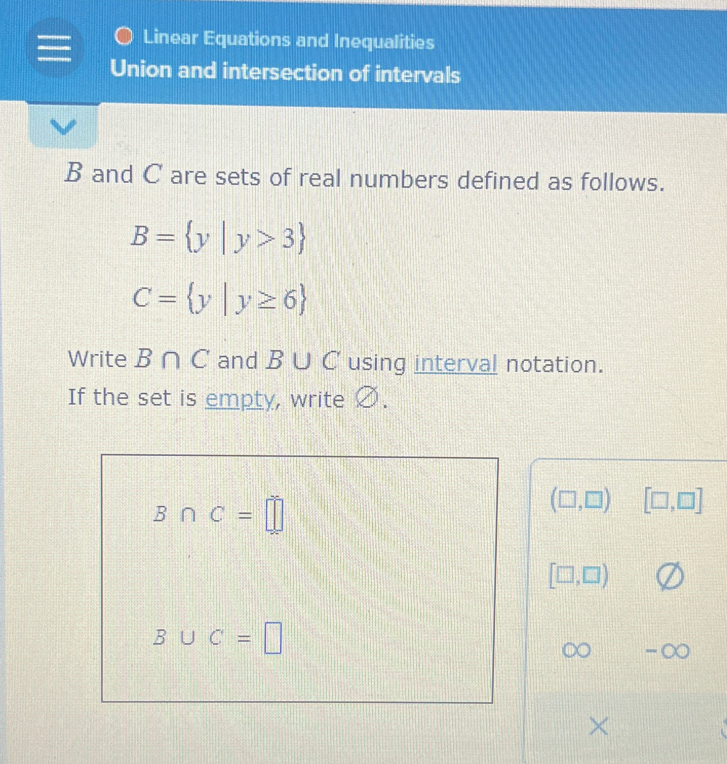 Solved Linear Equations and InequalitiesUnion and | Chegg.com