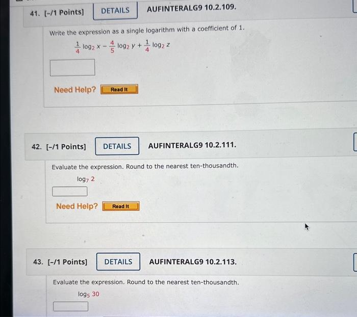 Solved Write the exponential equation in logarithmic form. | Chegg.com