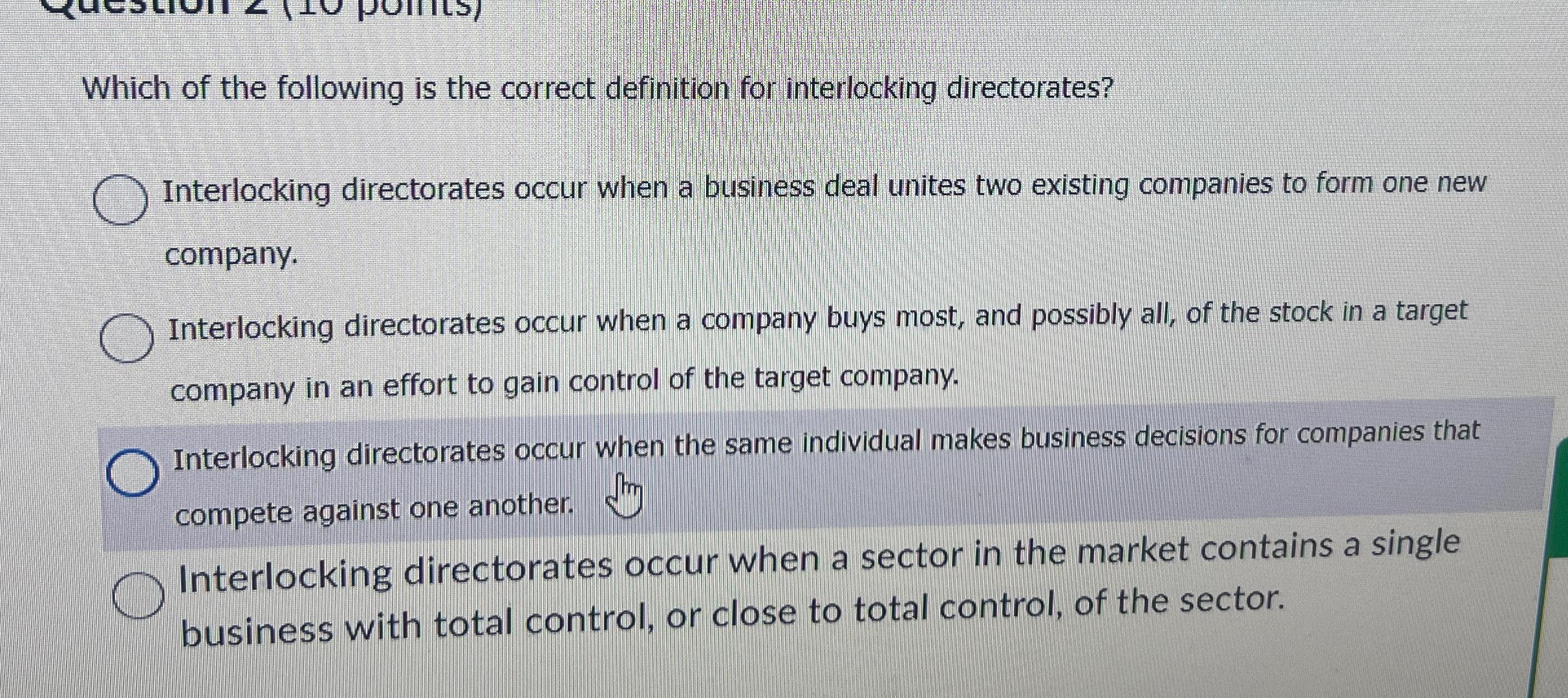 Solved Which of the following is the correct definition for | Chegg.com