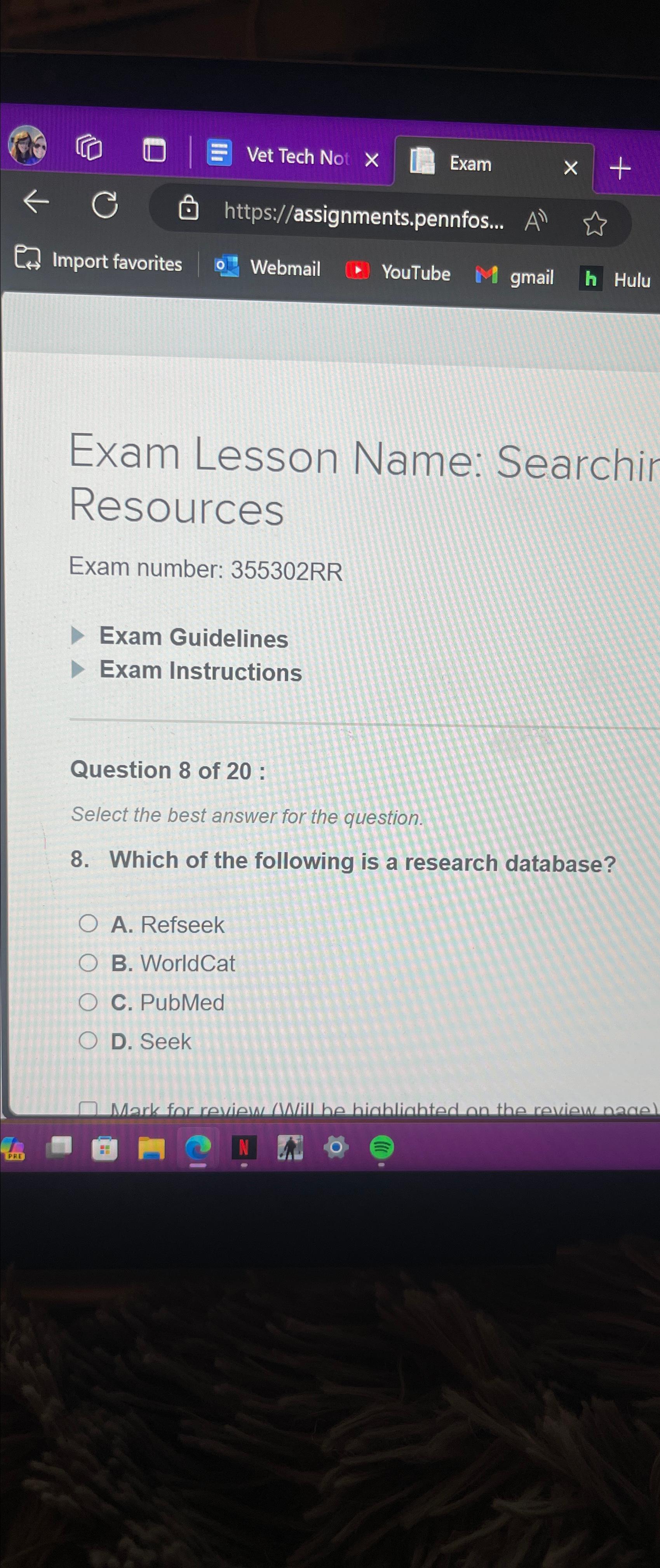 Solved Exam Lesson Name: Searchir ResourcesExam number: | Chegg.com