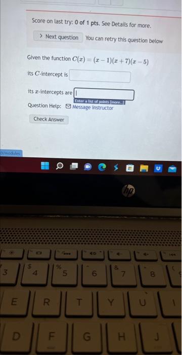 Solved You can retry this question below Given the function | Chegg.com