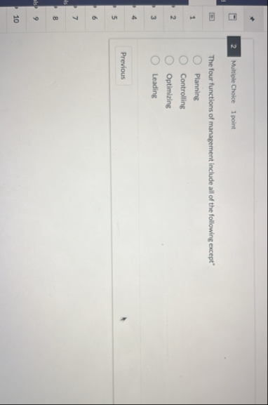 2Multiple Choice1 ﻿pointThe four functions of | Chegg.com