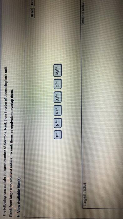 Solved Rank The Following Items In Order Of Decreasing