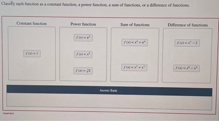 Solved Classily each function as a constant function, a | Chegg.com
