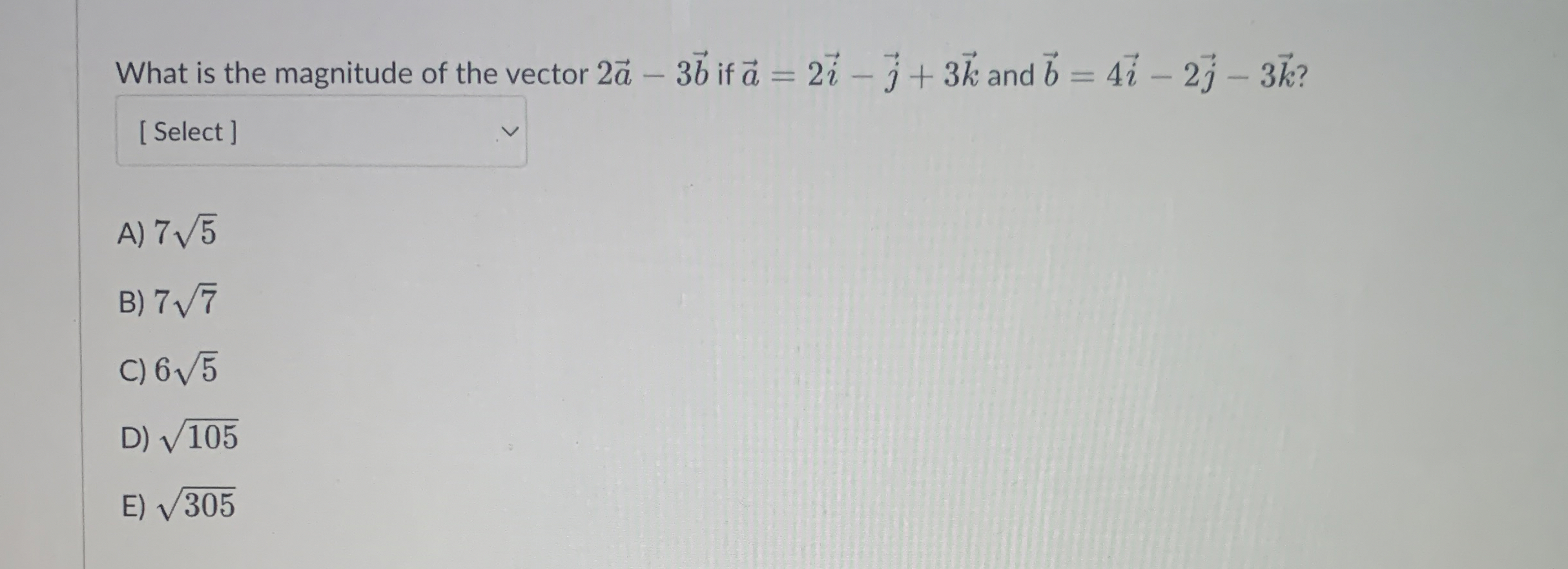 What is the magnitude of the vector 2vec(a)-3vec(b) | Chegg.com