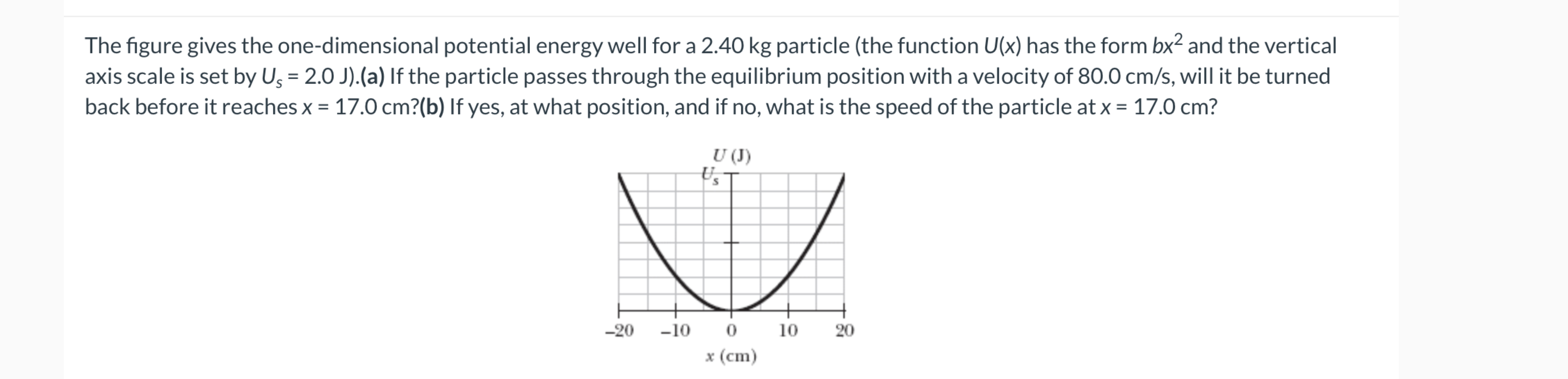 Solved The figure gives the one-dimensional potential energy | Chegg.com