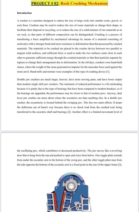 PROJECT # 02: Rock Crushing Mechanism Introduction A | Chegg.com
