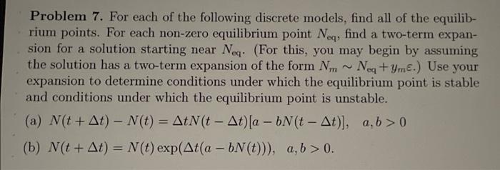 Problem 7. For each of the following discrete models, | Chegg.com
