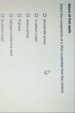 [Solved]: Select all that apply Select the components of a D