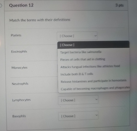 Solved Question 123 ﻿ptsMatch the terms with their | Chegg.com