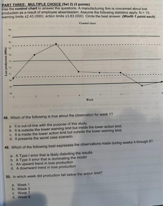 Solved PART THREE: MULTIPLE CHOICE (Set 2 ) ( 3 points) Use | Chegg.com