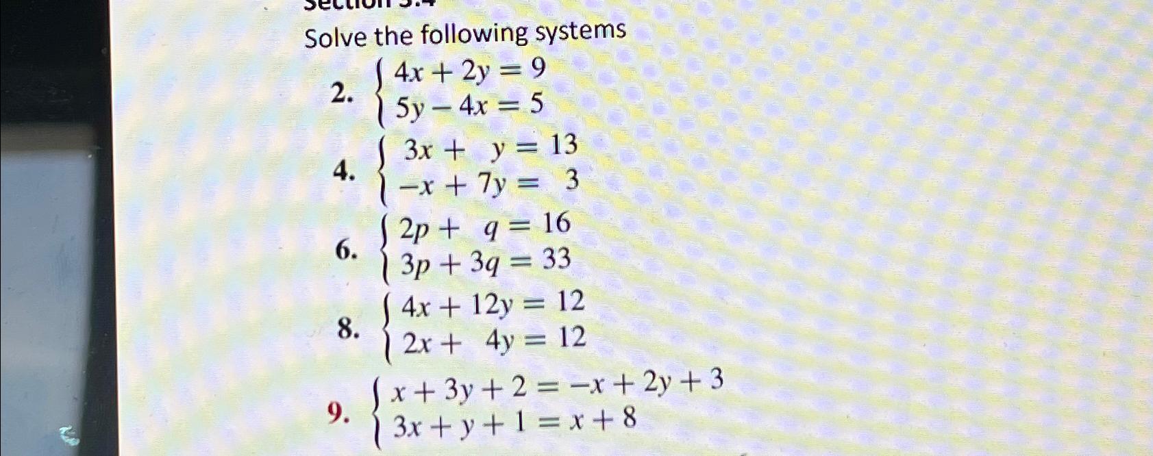 Solved Solve the following | Chegg.com