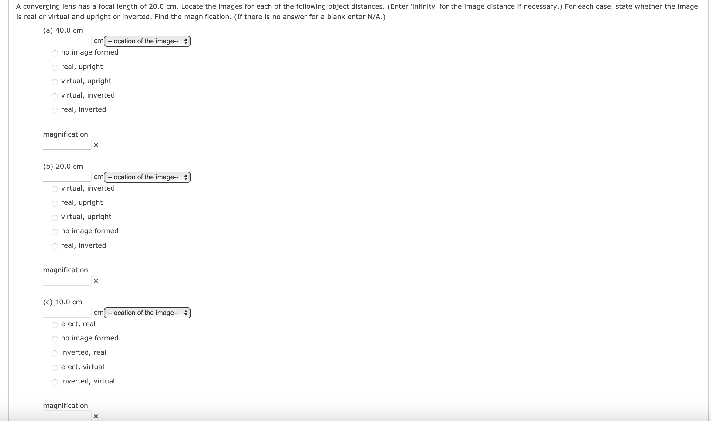 Solved is real or virtual and upright or inverted. Find the | Chegg.com