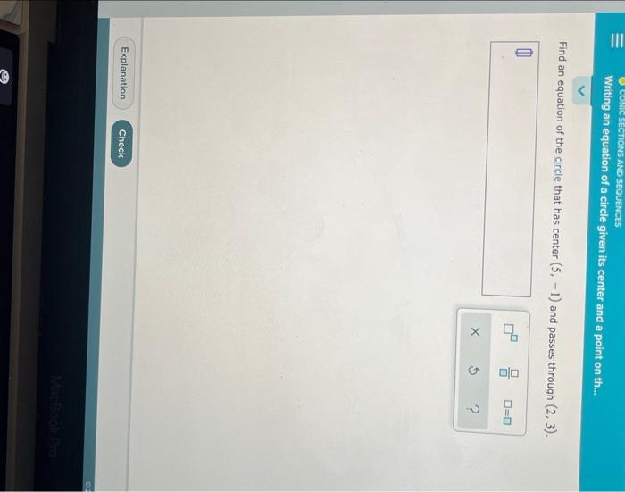 Solved ||| CONIC SECTIONS AND SEQUENCES Writing an equation | Chegg.com