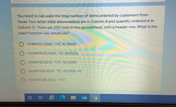 Solved You need to calculate the total number of items | Chegg.com