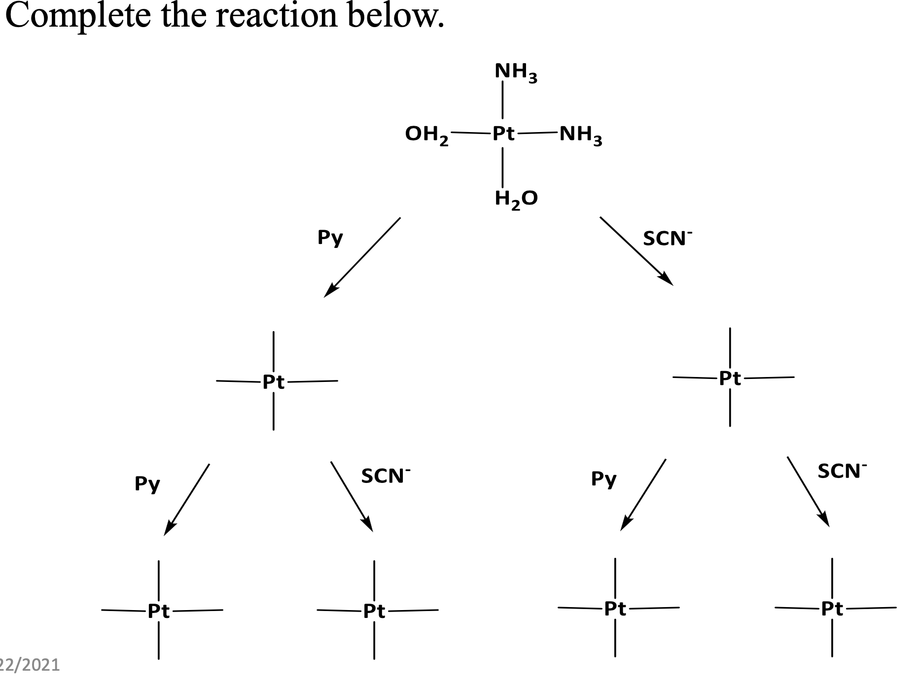 Complete the reaction below.Py→PPt | Chegg.com