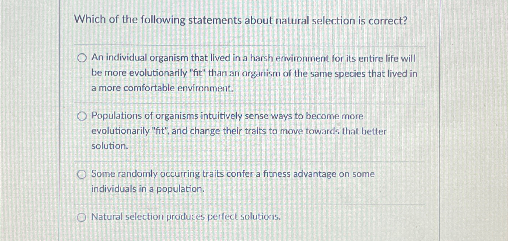 Solved Which of the following statements about natural | Chegg.com