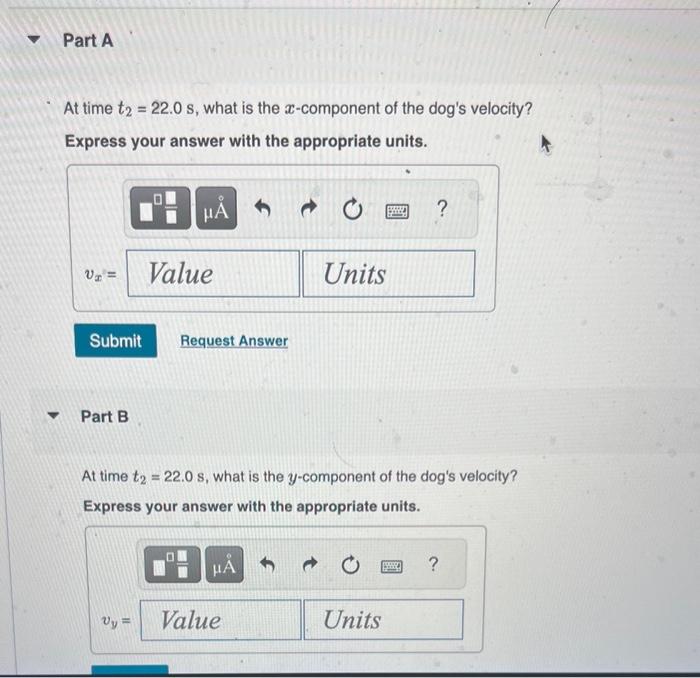 Solved A dog running in an open field has components of | Chegg.com
