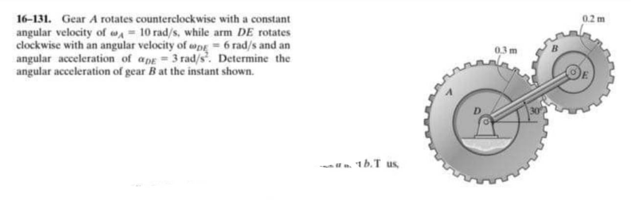 Solved 16-131. ﻿Gear A rotates counterclockwise with a | Chegg.com