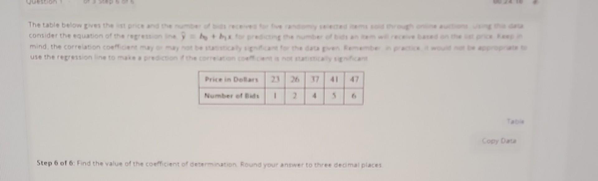 Step 1 of 6: Find the estimated slope. Round your | Chegg.com