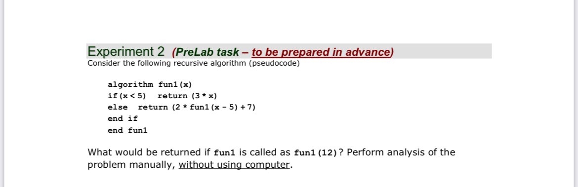 Solved Experiment 2 (PreLab task - ﻿to be prepared in | Chegg.com