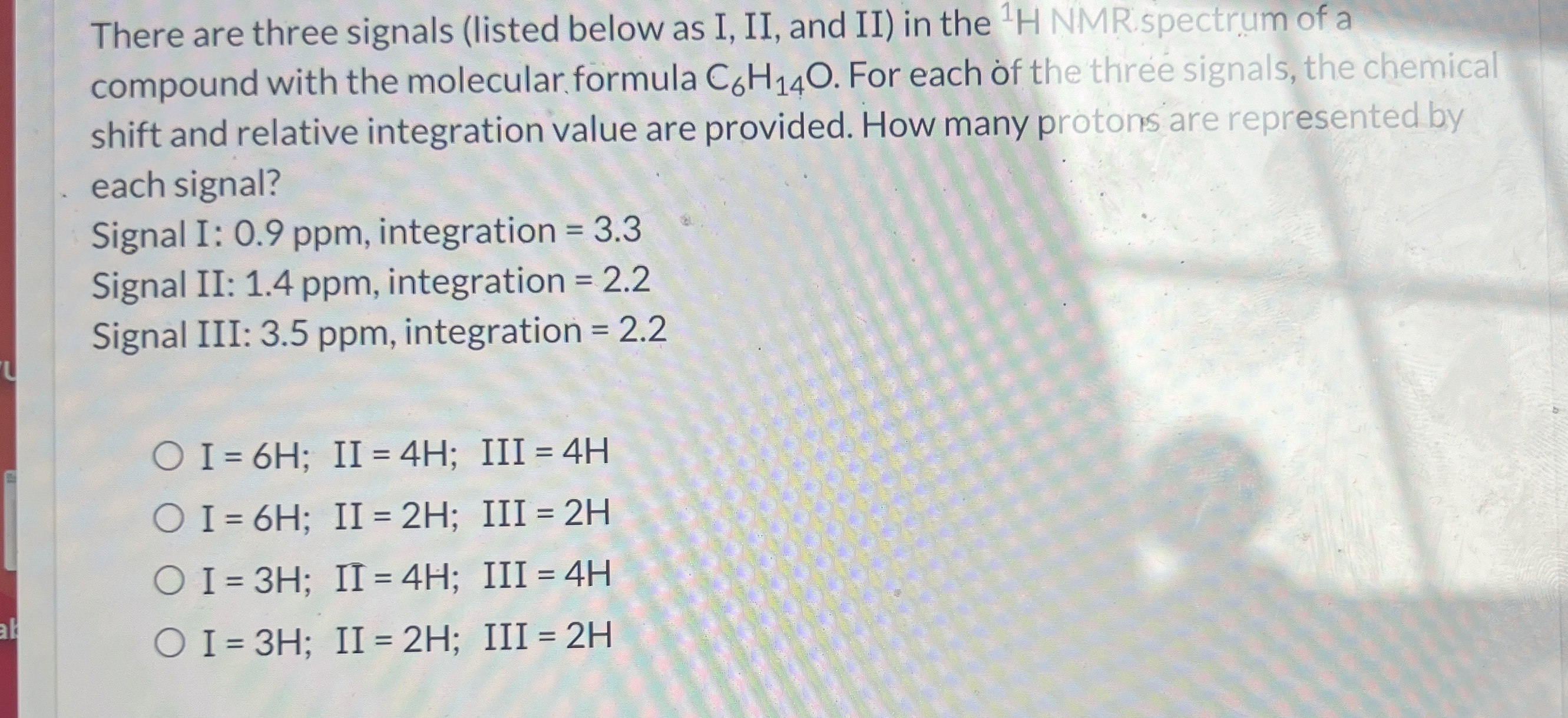 Solved There are three signals (listed below as I, II, ﻿and | Chegg.com