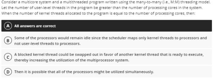 Solved Consider a multicore system and a multithreaded | Chegg.com