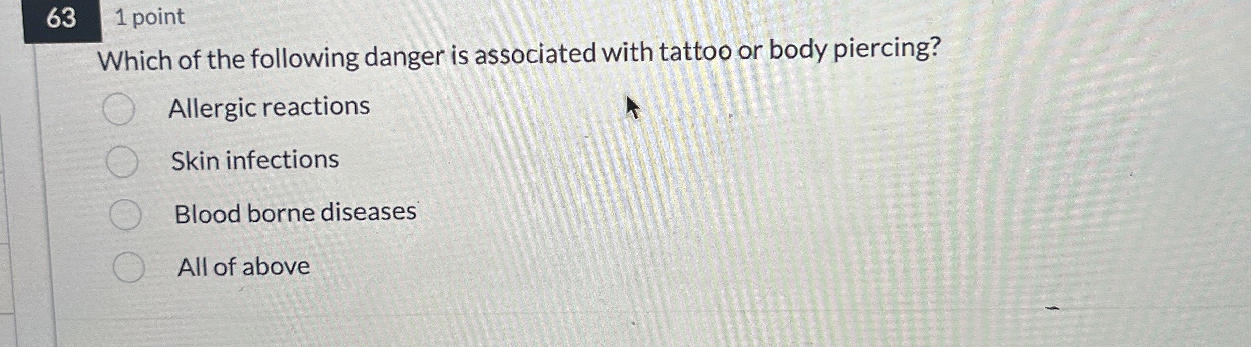 Solved 631 ﻿pointWhich of the following danger is associated | Chegg.com