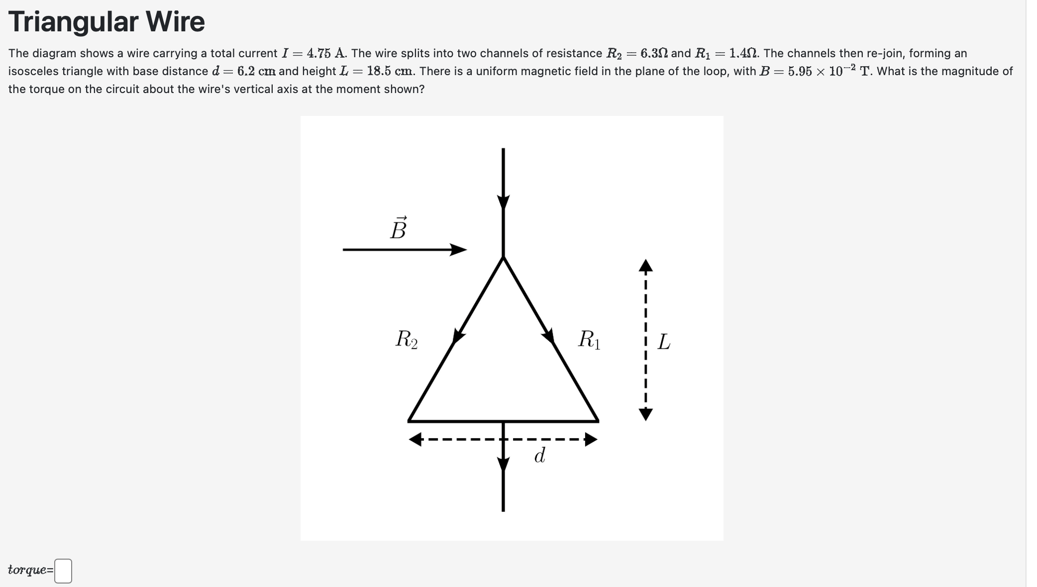 Solved Triangular WireThe diagram shows a wire carrying a | Chegg.com