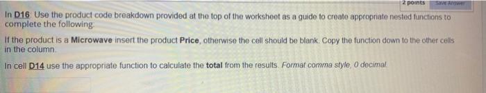 Solved In E16. Use the product code breakdown provided at | Chegg.com