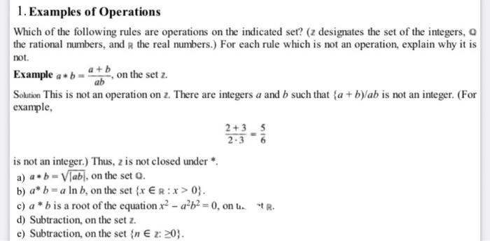 Solved 1. Examples of Operations Which of the following | Chegg.com