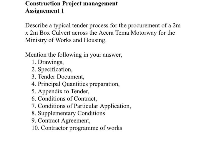 Solved Construction Project management Assignement 1 | Chegg.com