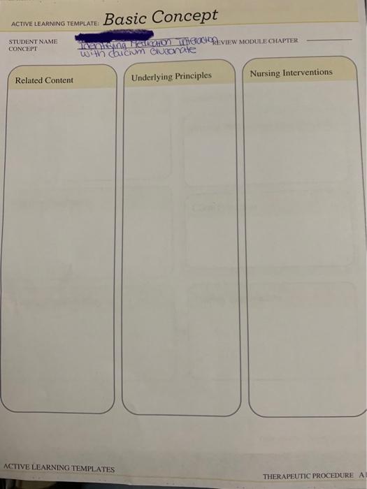 Solved ACTIVE LEARNING TEMPLATE: Basic Concept TimeLHDY | Chegg.com