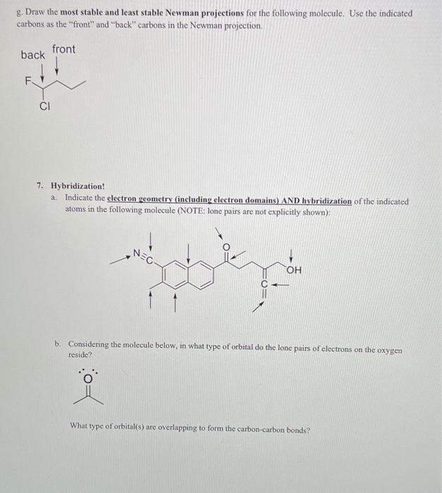 Solved g. Draw the most stable and least stable Newman | Chegg.com