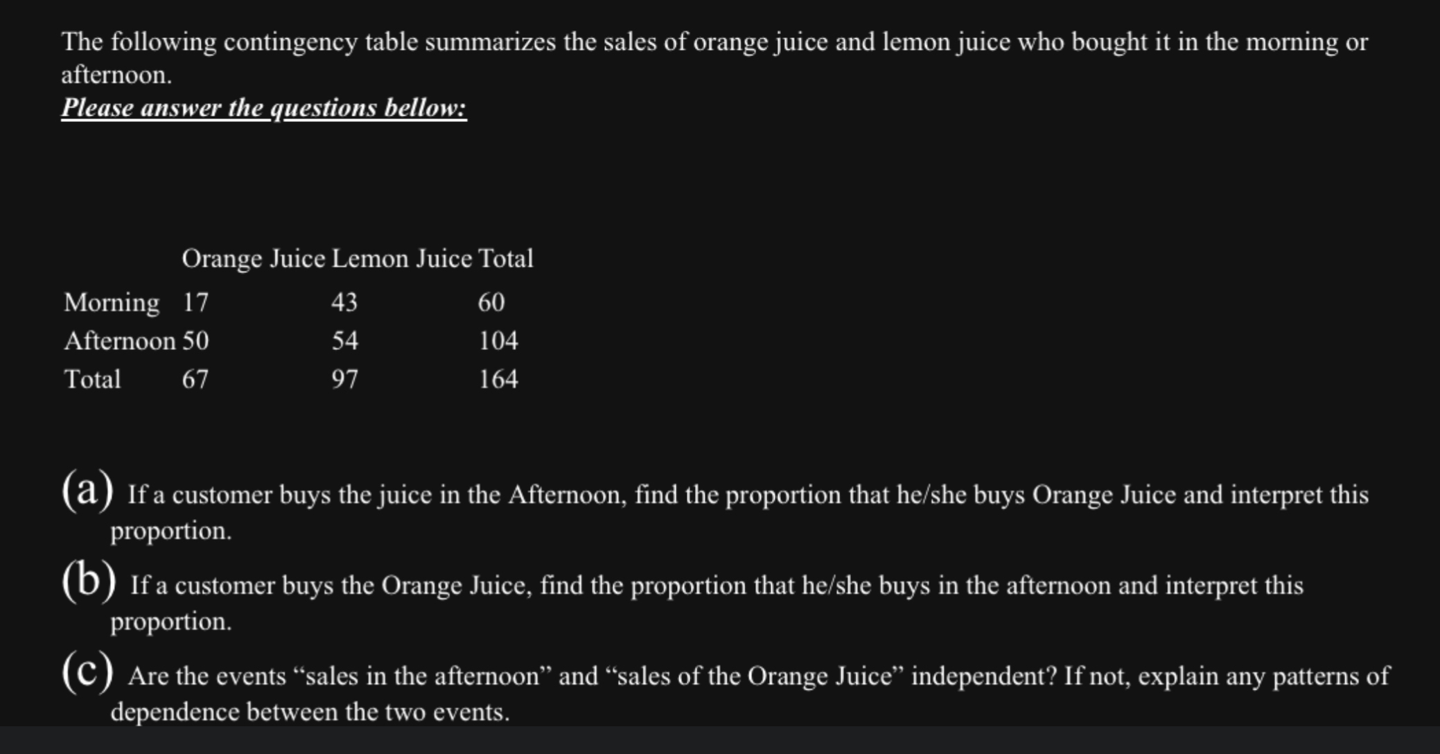 Solved The following contingency table summarizes the sales | Chegg.com