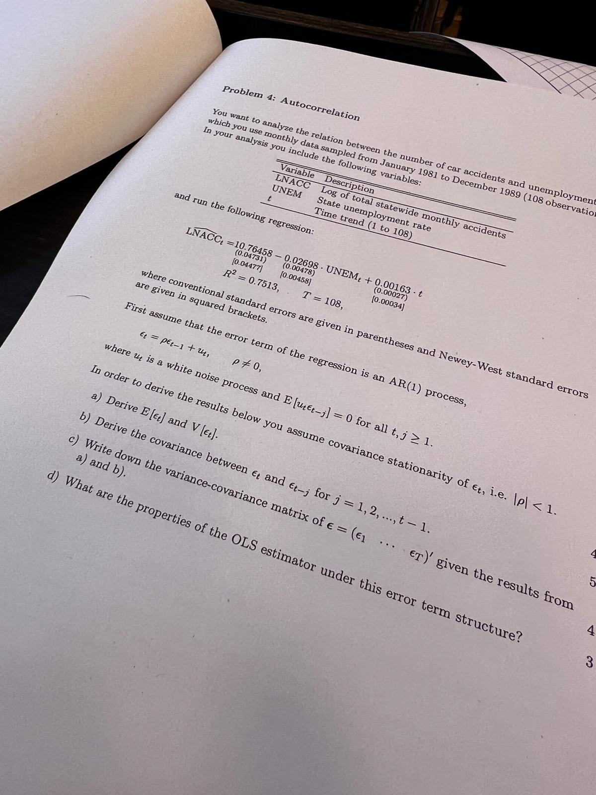 Solved Problem 4: Autocorrelationare given in squared | Chegg.com