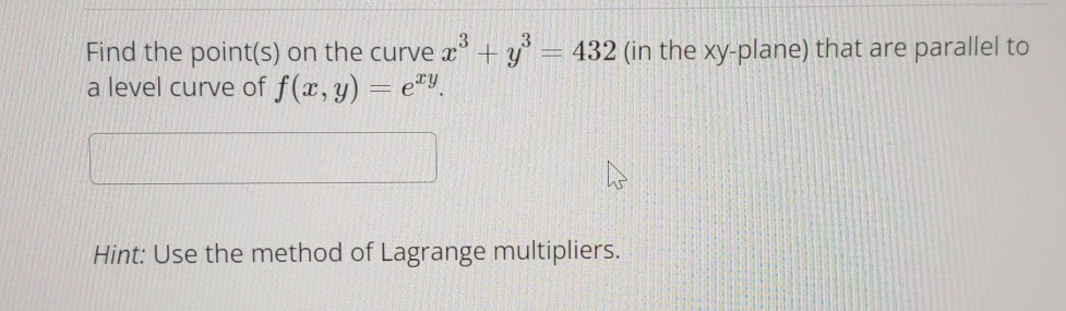 Solved Find the point(s) ﻿on the curve x3+y3=432 (in the | Chegg.com