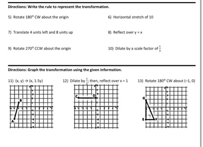Solved Directions: Write the rule to represent the | Chegg.com